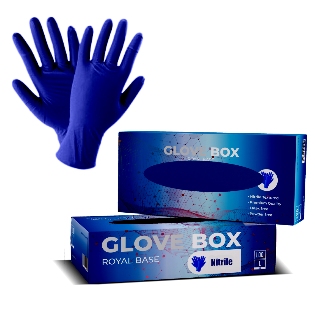 Cobalt Blue Nitrile Gloves: Box R330 (1 Box), Case R3100 (10 Boxes ...